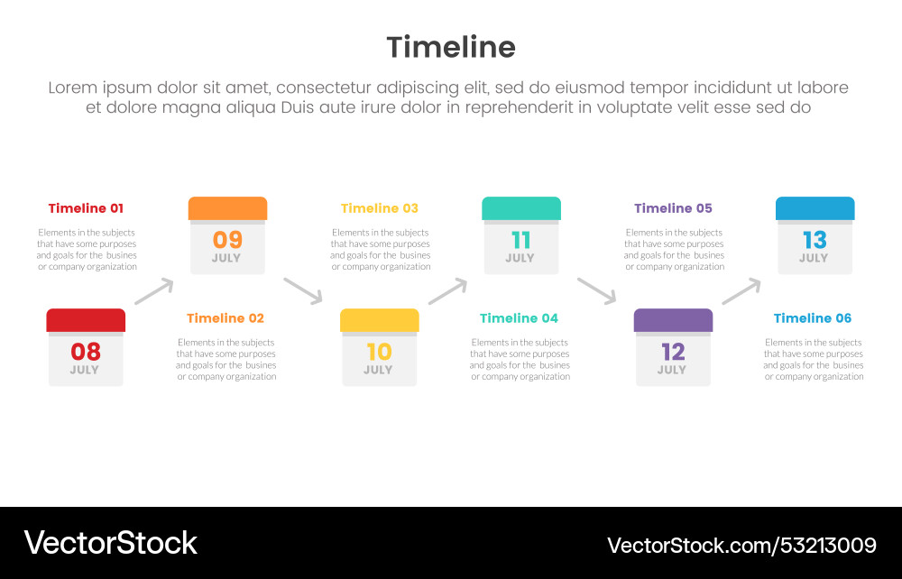 Timeline set of point infographic with date Vector Image