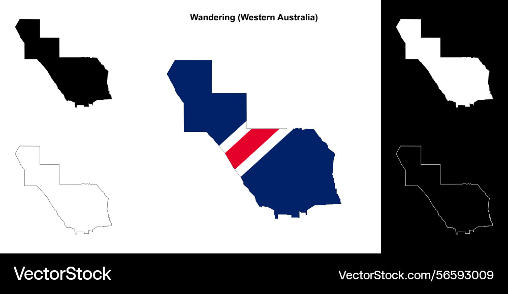 Wandering outline map Royalty Free Vector Image