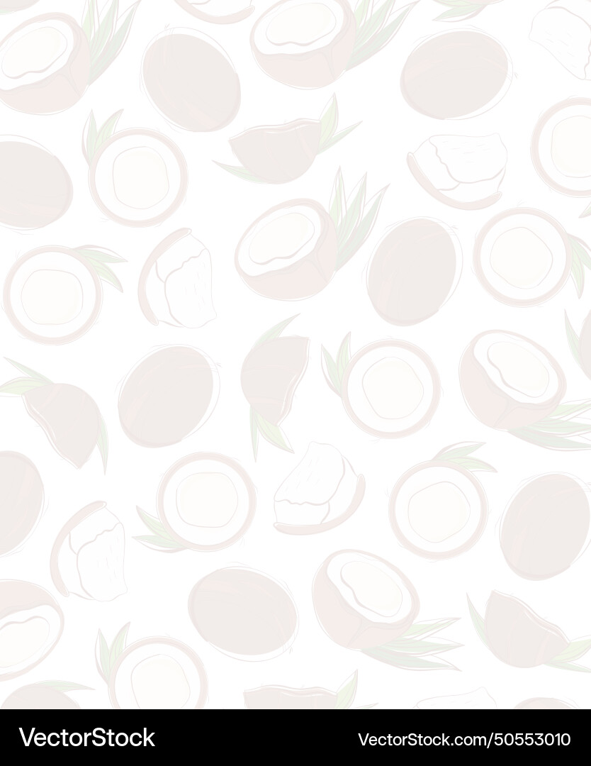 Background with coconut Royalty Free Vector Image