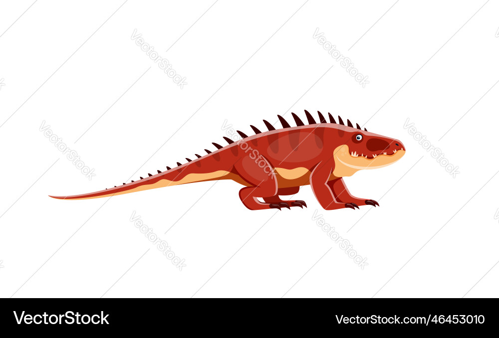 Cartoon shansisuchus dinosaur funny character Vector Image