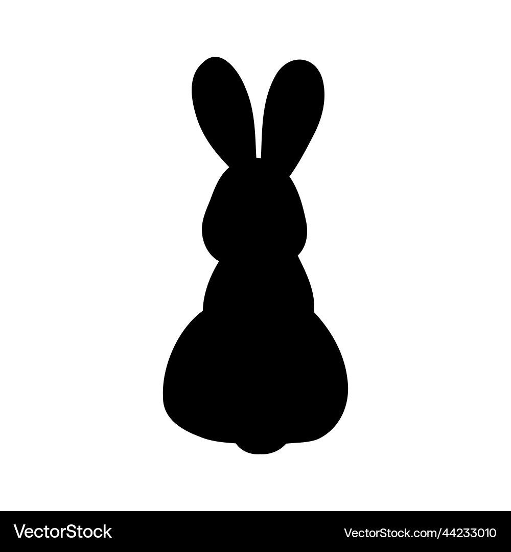 Easter bunny silhouette cute cartoon rabbits Vector Image