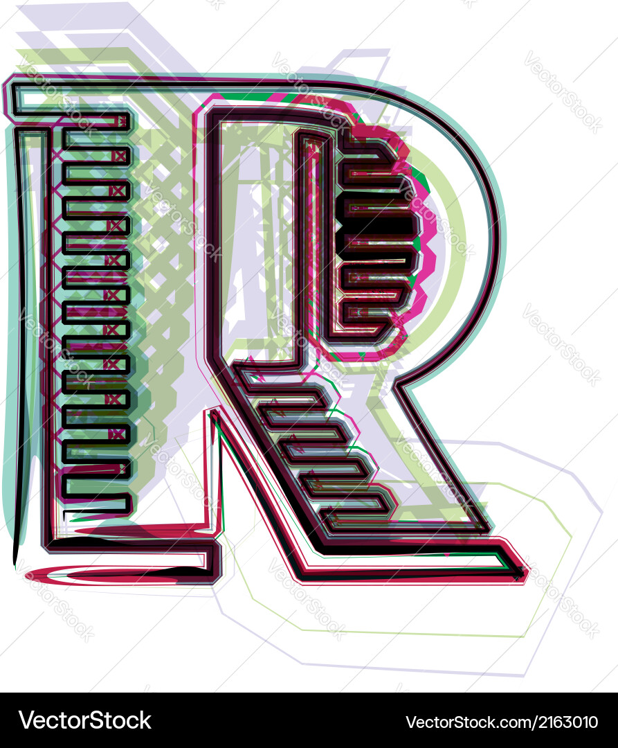 Font letter r Royalty Free Vector Image - VectorStock