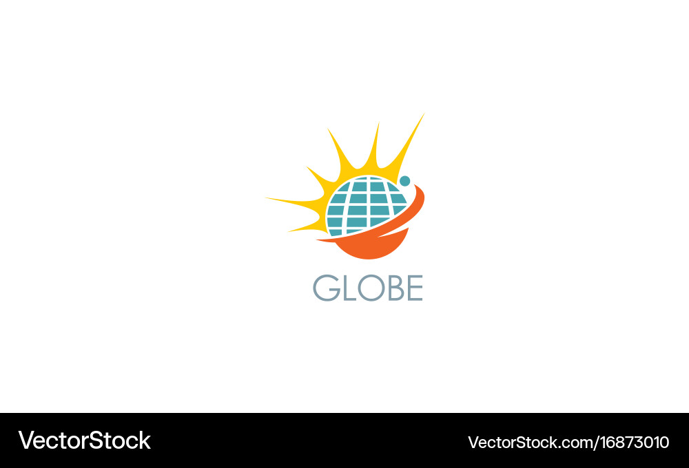 Globe Glanz Solar Logo Lizenzfreies Vektorbild