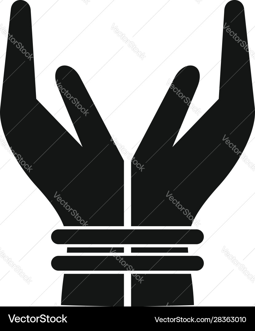 Hands tied icon simple style Royalty Free Vector Image