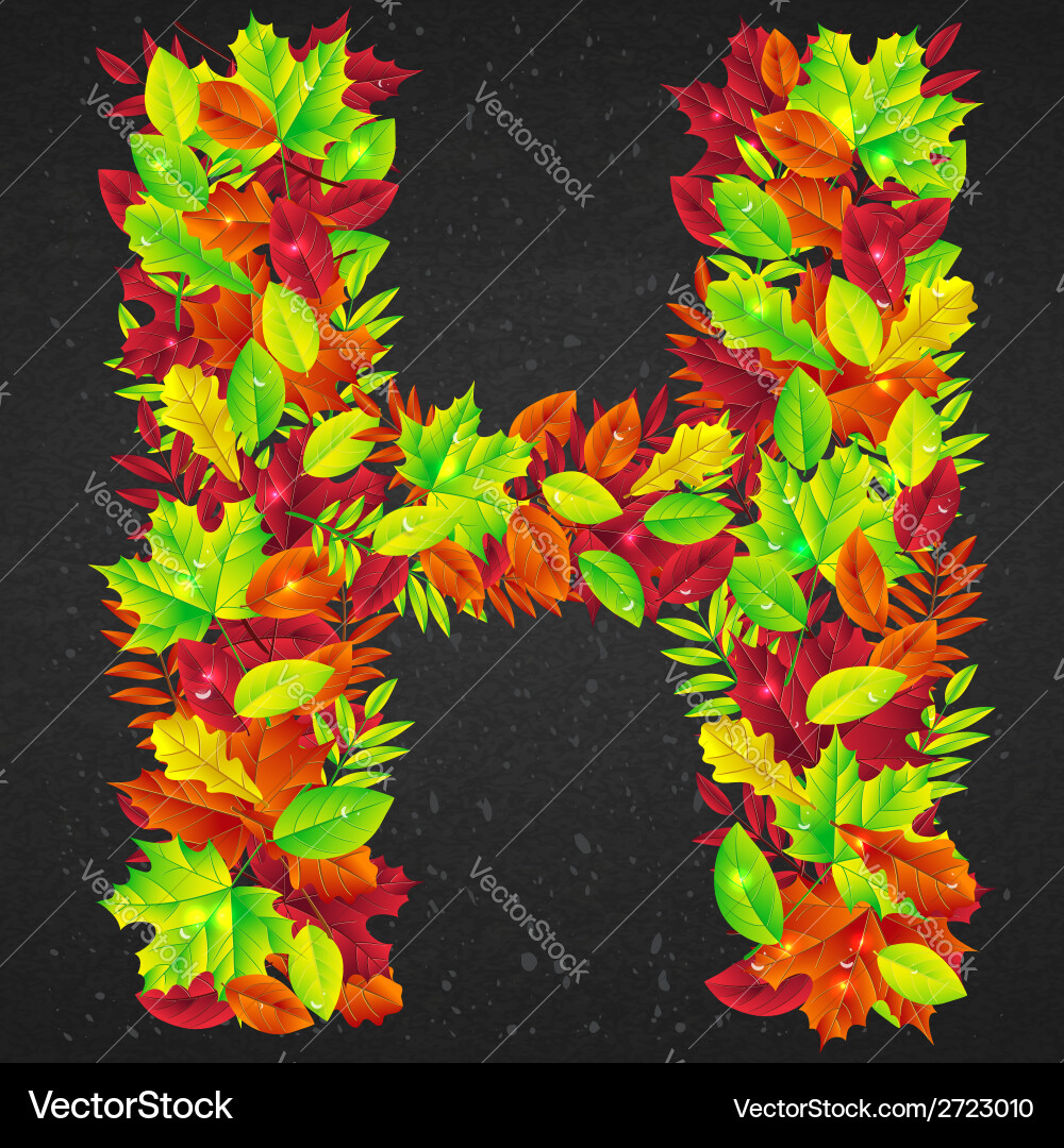 Letters of autumn leaves Royalty Free Vector Image