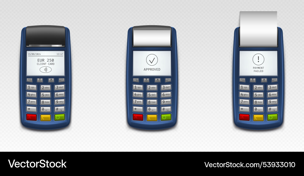 Pos Terminals auf transparentem Hintergrund Vektorbild