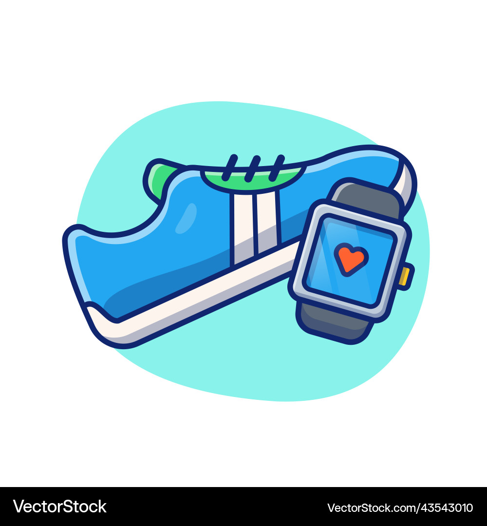 Shoes and watch cartoon Royalty Free Vector Image