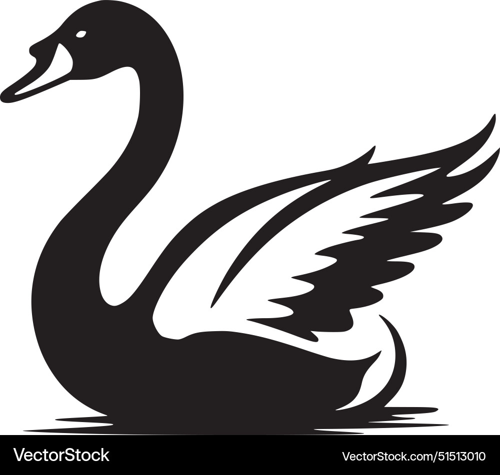 Swan - black and white Royalty Free Vector Image
