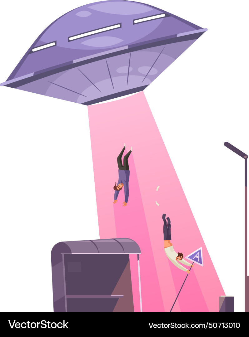 Ufo abducting people Royalty Free Vector Image