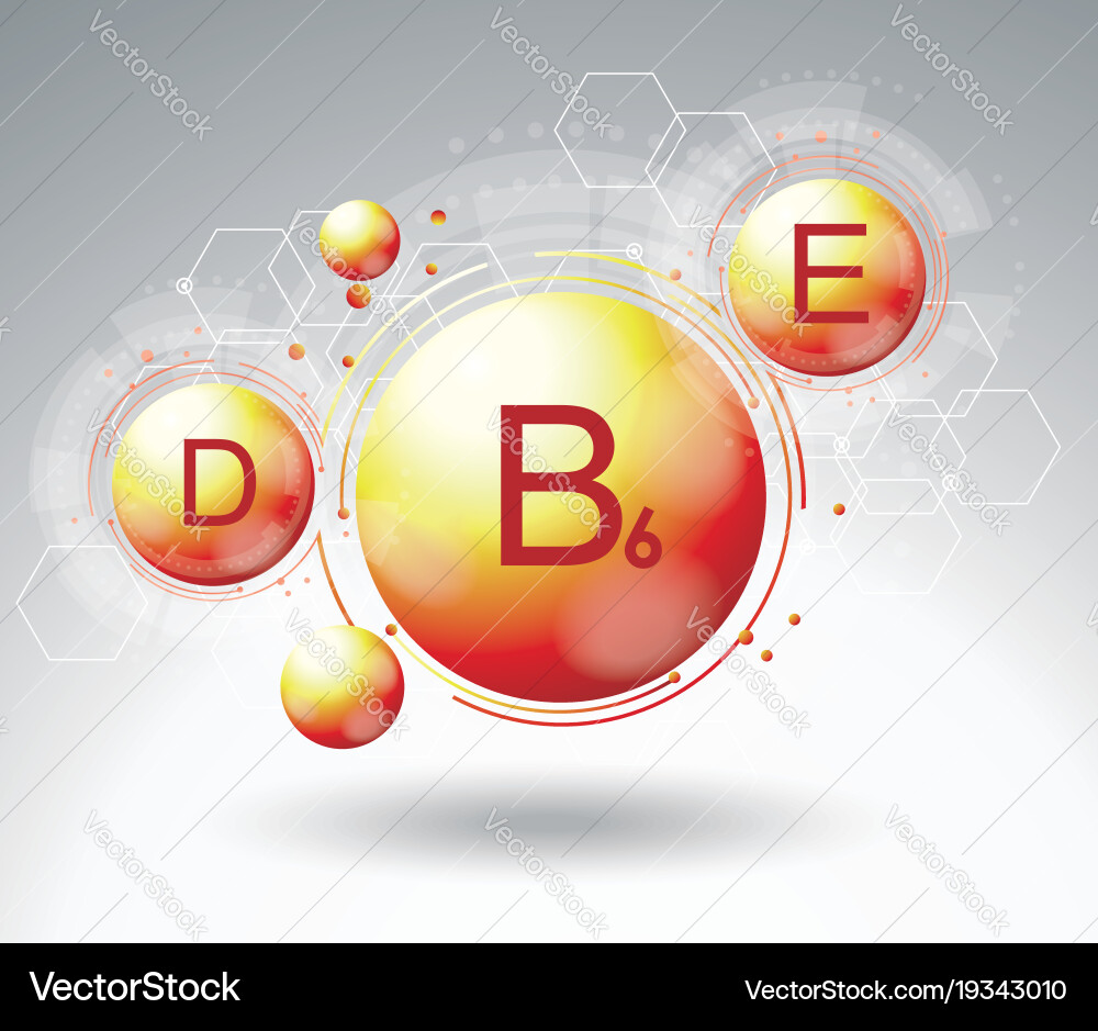 Vitamin complex icon with chemical formula Vector Image