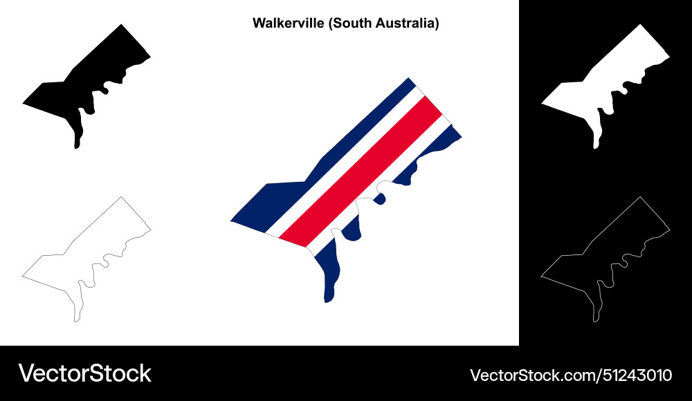 Walkerville outline map Royalty Free Vector Image