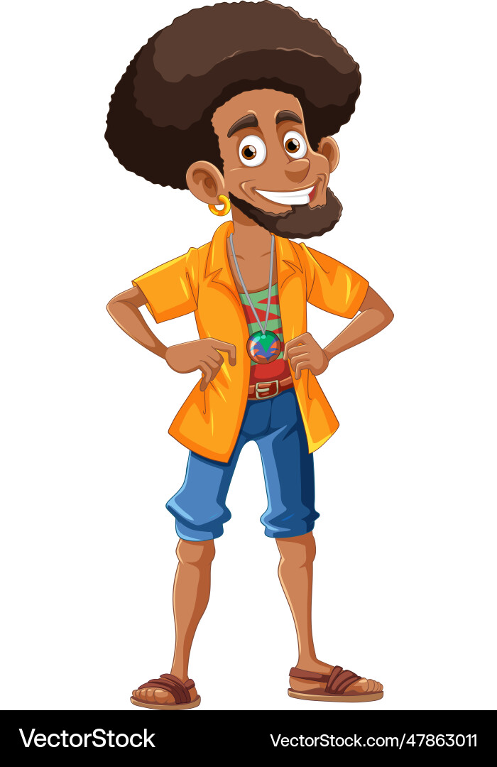 A man with afro hairstyle Royalty Free Vector Image