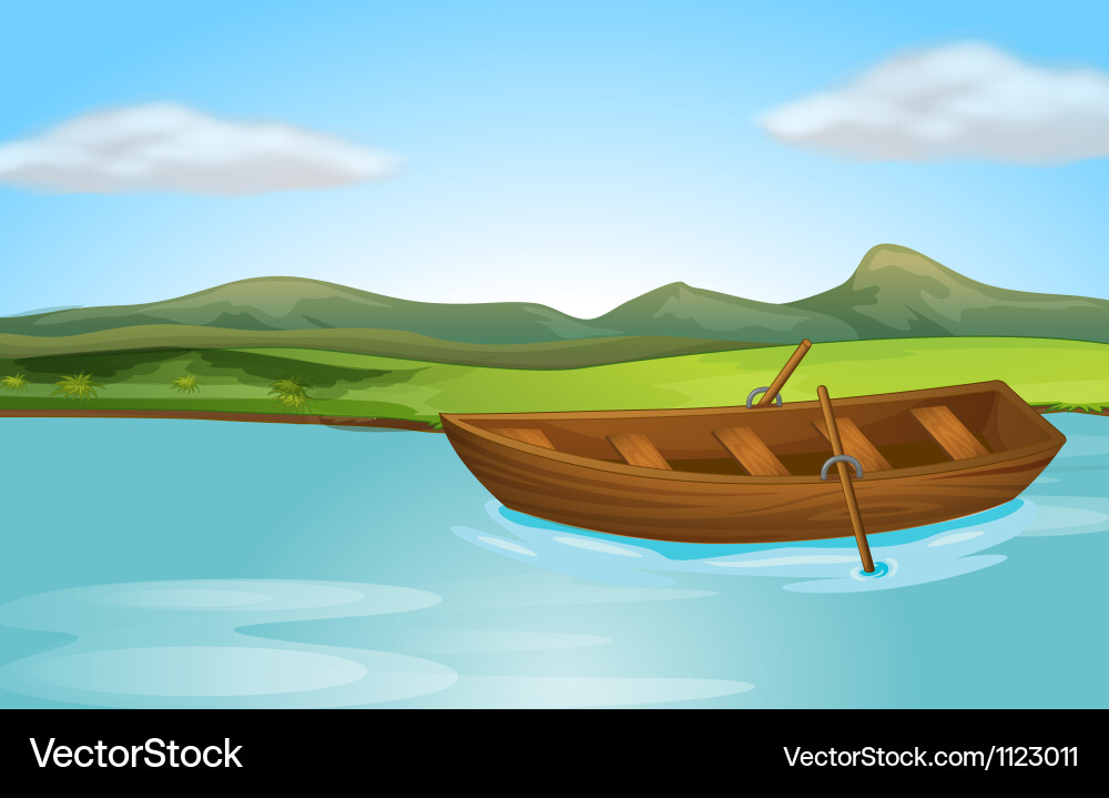A river and boat Royalty Free Vector Image - VectorStock