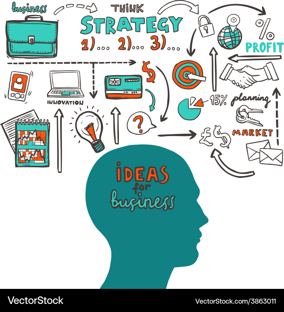 Business sketch Royalty Free Vector Image - VectorStock