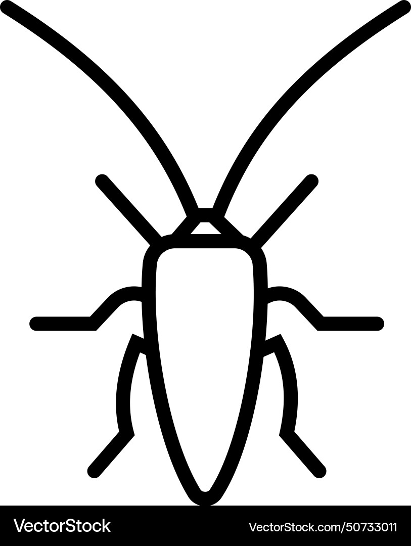 Cockroach linear icon pest symbol entomology Vector Image