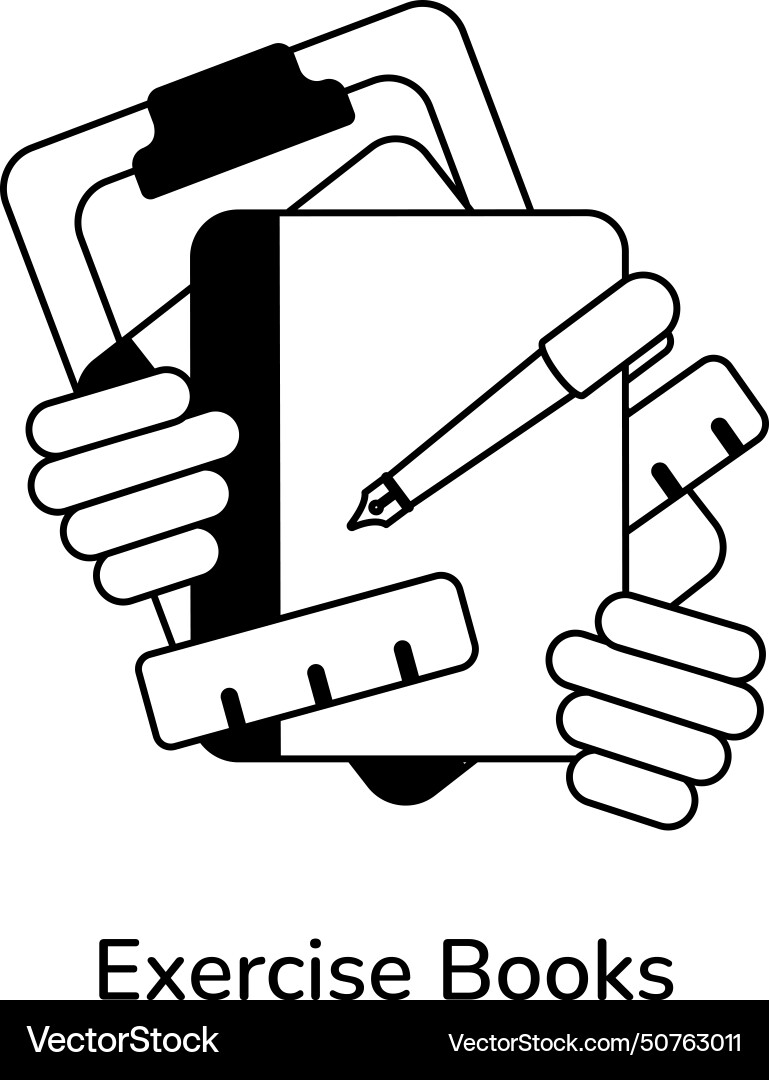 Exercise books Royalty Free Vector Image - VectorStock