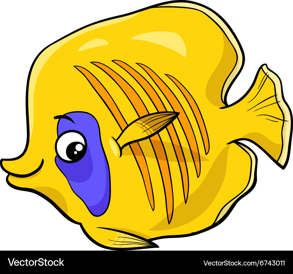 Exotischer Fisch Cartoon Charakter Lizenzfreies Vektorbild
