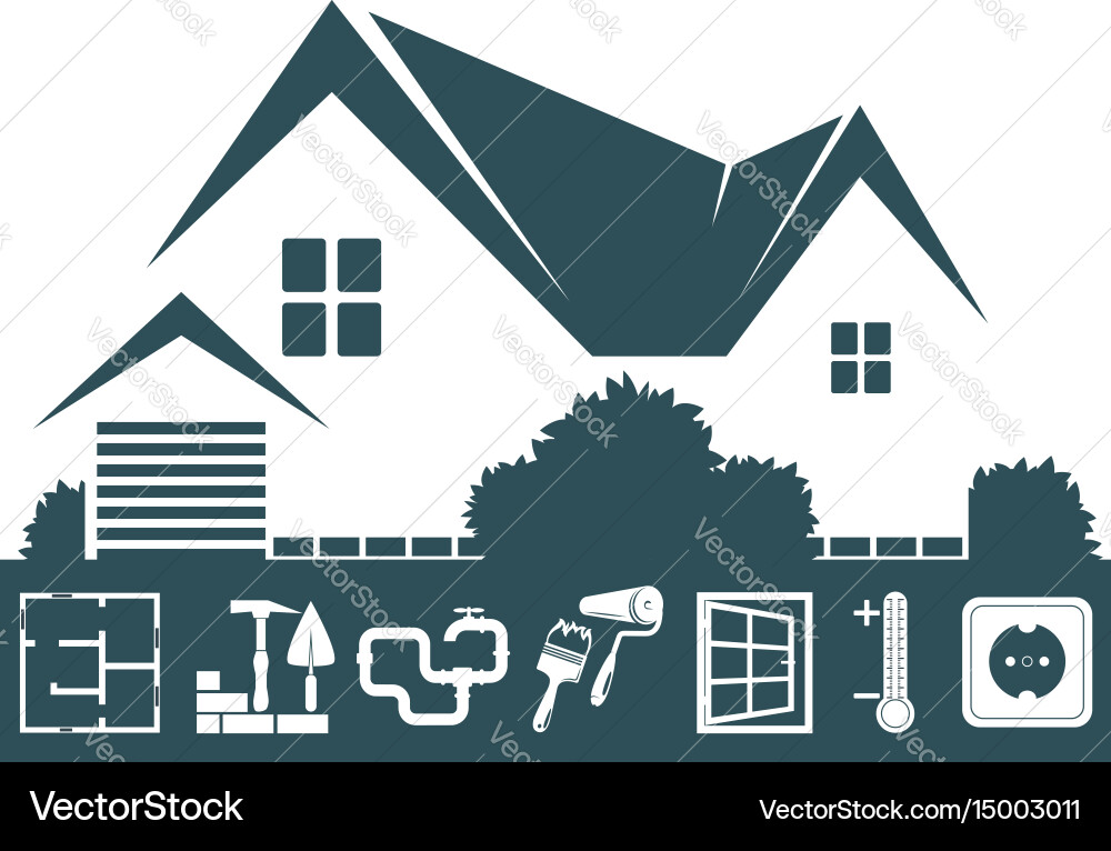Home construction design Royalty Free Vector Image