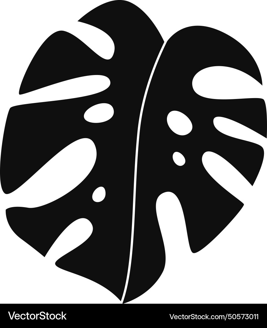 Monstera leaf silhouette Royalty Free Vector Image
