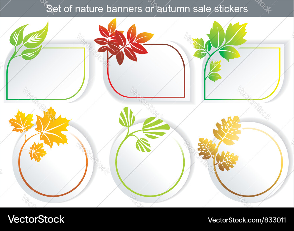 Natural stickers Royalty Free Vector Image - VectorStock