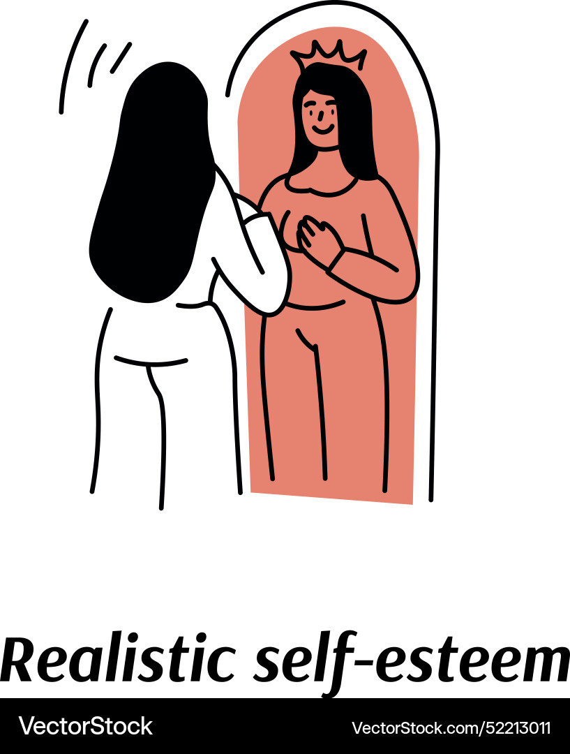 Of realistic self esteem concept Royalty Free Vector Image