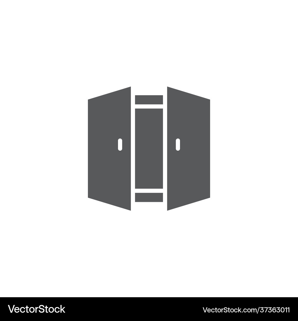 Open double door outline icon linear style sign Vector Image
