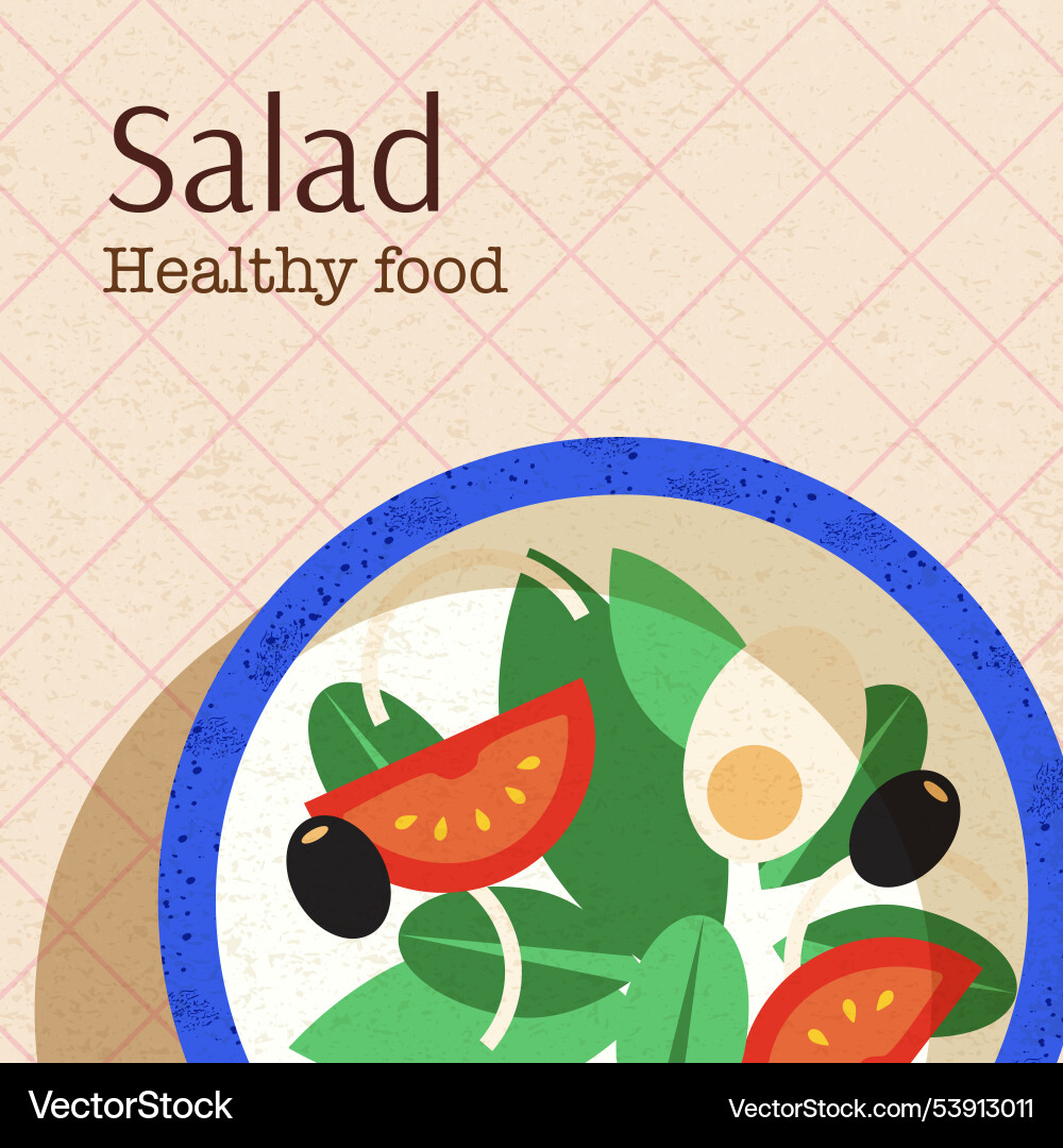 Salad healthy food Royalty Free Vector Image - VectorStock