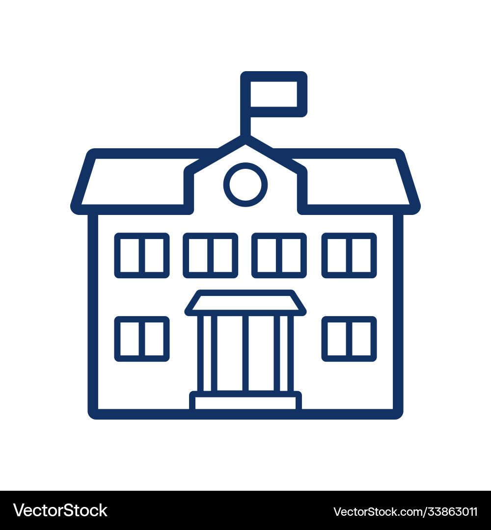 School building icon on white background Vector Image
