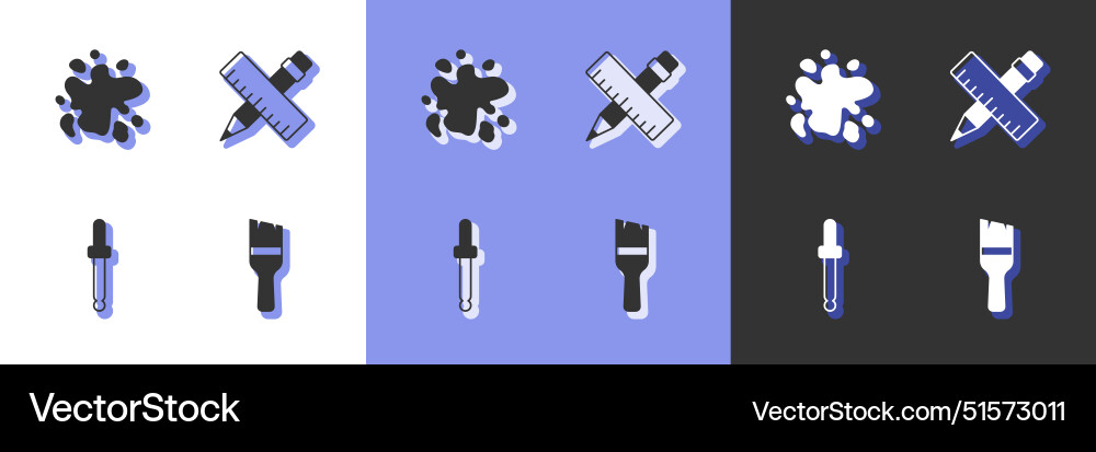Set paint brush spray eyedropper color picker Vector Image