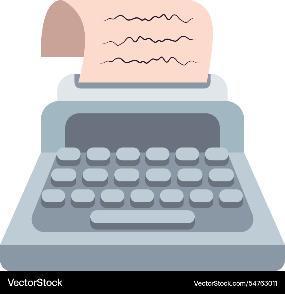 Typewriter with paper Royalty Free Vector Image