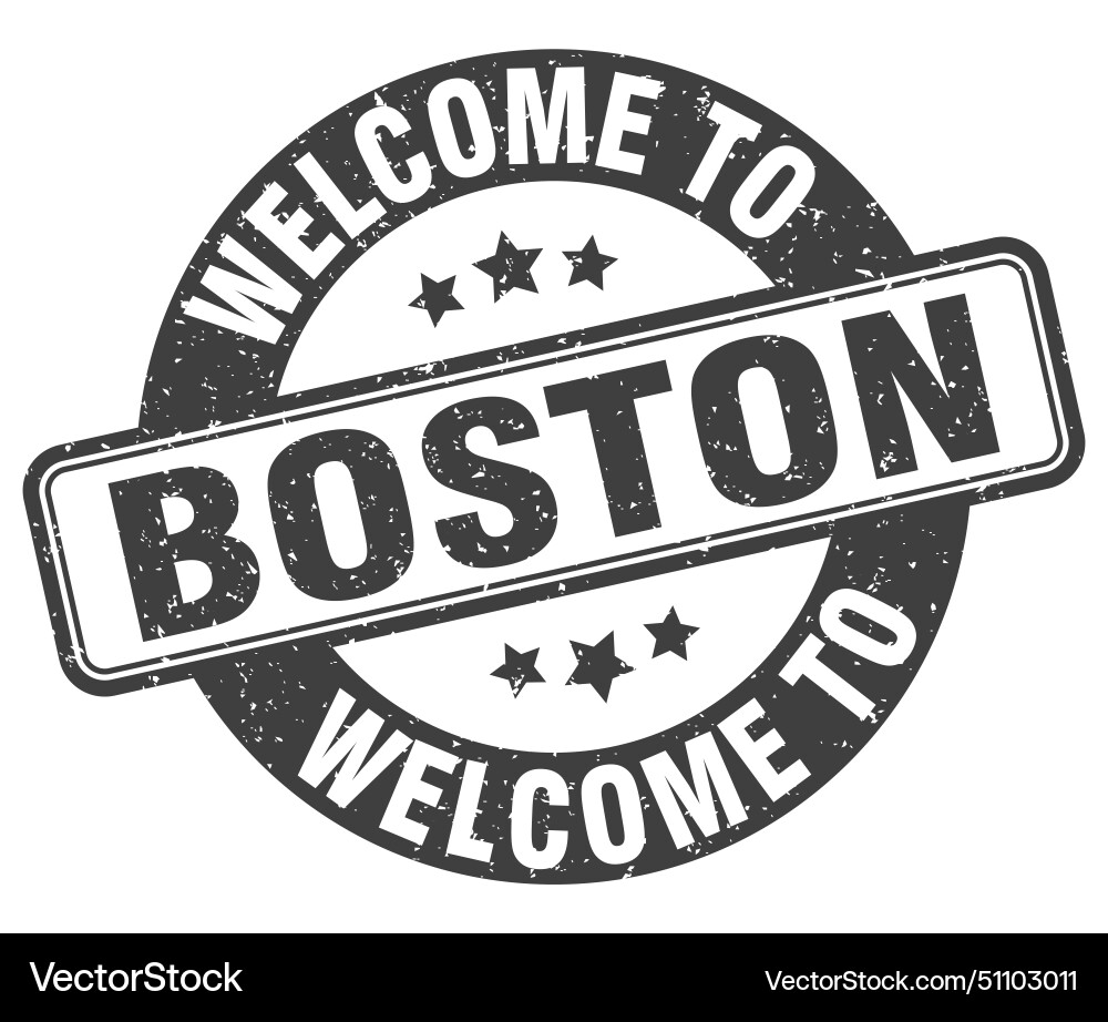Welcome to boston stamp round sign Royalty Free Vector Image