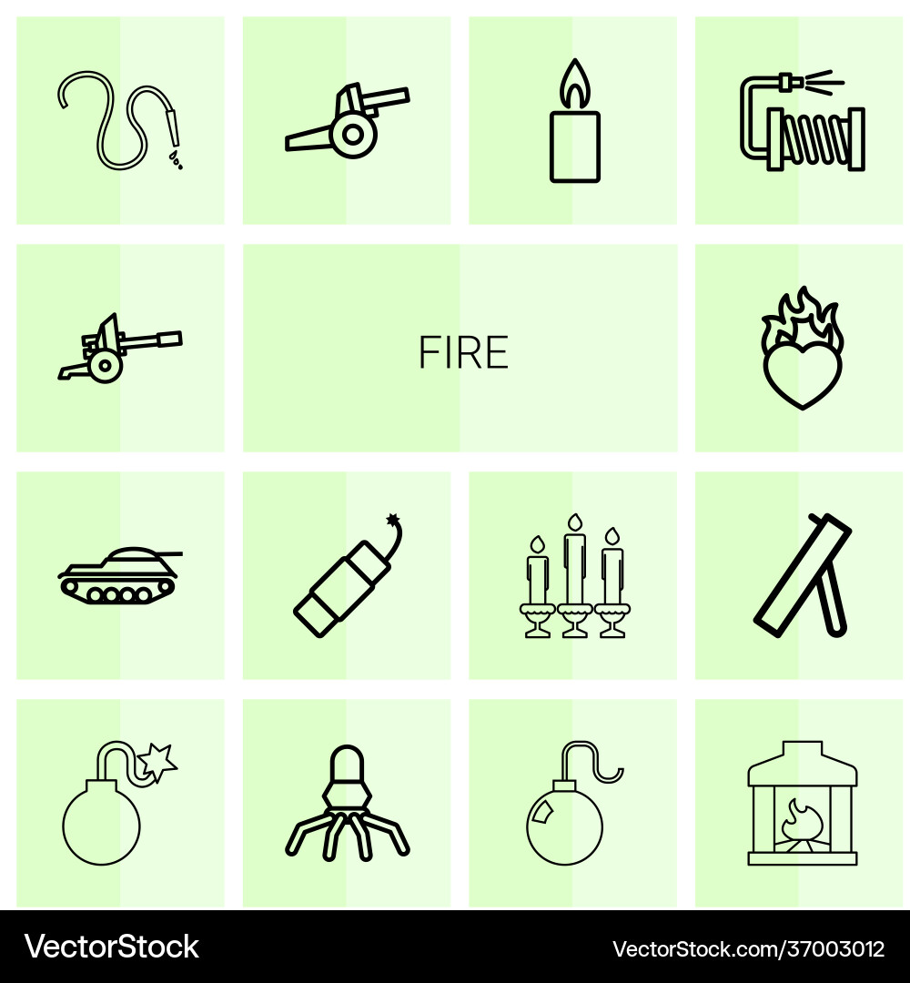 14 fire icons Royalty Free Vector Image - VectorStock