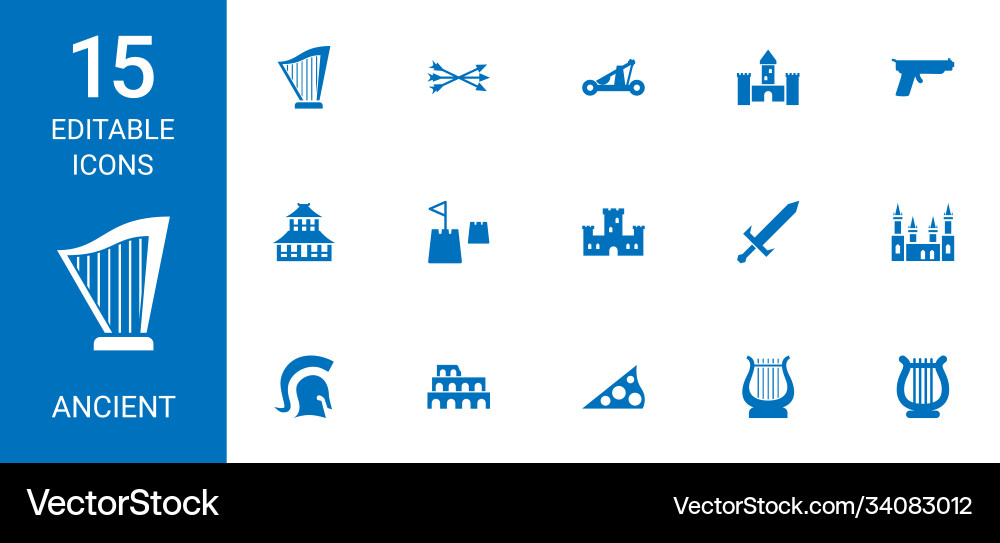 15 ancient icons (34083012) – Free Vector | VectorStock