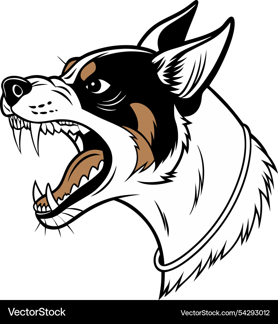 Angry canine dog 3 Royalty Free Vector Image - VectorStock