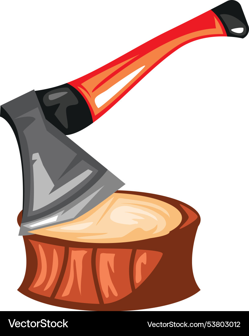 Ax and log woodcutter tool industry Royalty Free Vector
