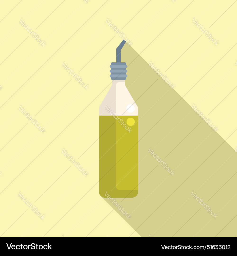 Bottle pouring olive oil with long shadow Vector Image