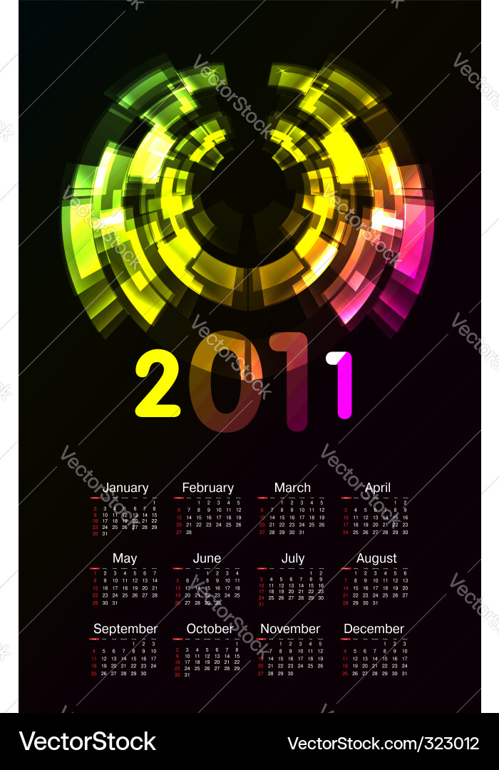 Calendar for 2011 Royalty Free Vector Image - VectorStock