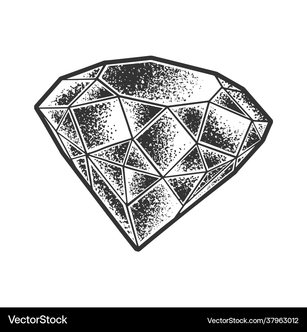 Diamond Sketch - Brilliant Cut Royalty Free Vector Image