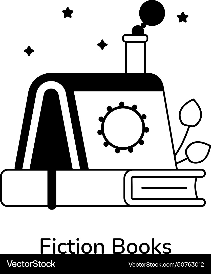 Fiction books Royalty Free Vector Image - VectorStock