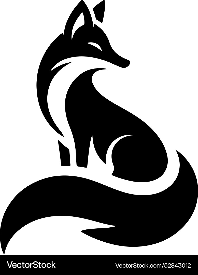 Fox outline silhouette Royalty Free Vector Image