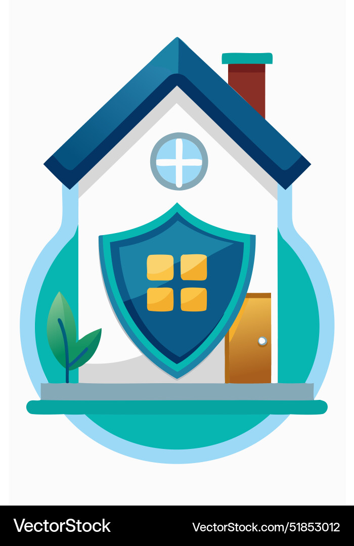 Home shield secure property insurance icon Vector Image