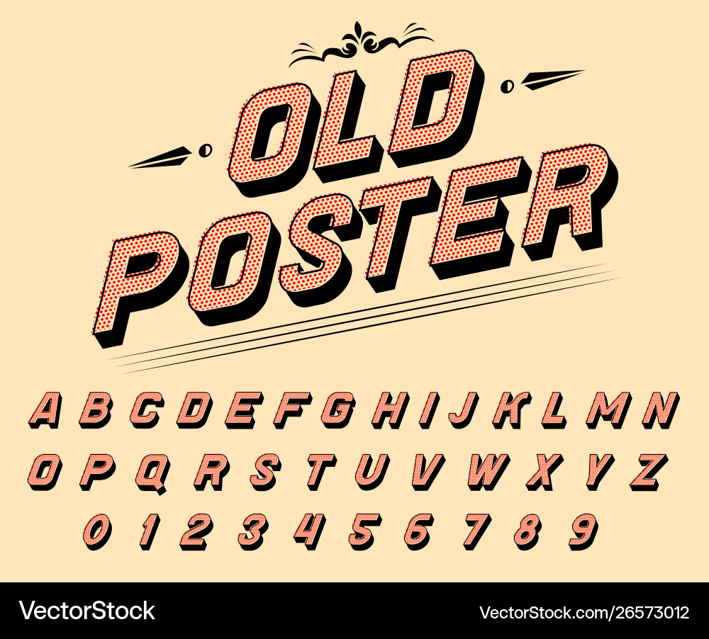 Pop art font for posters comic retro game Vector Image