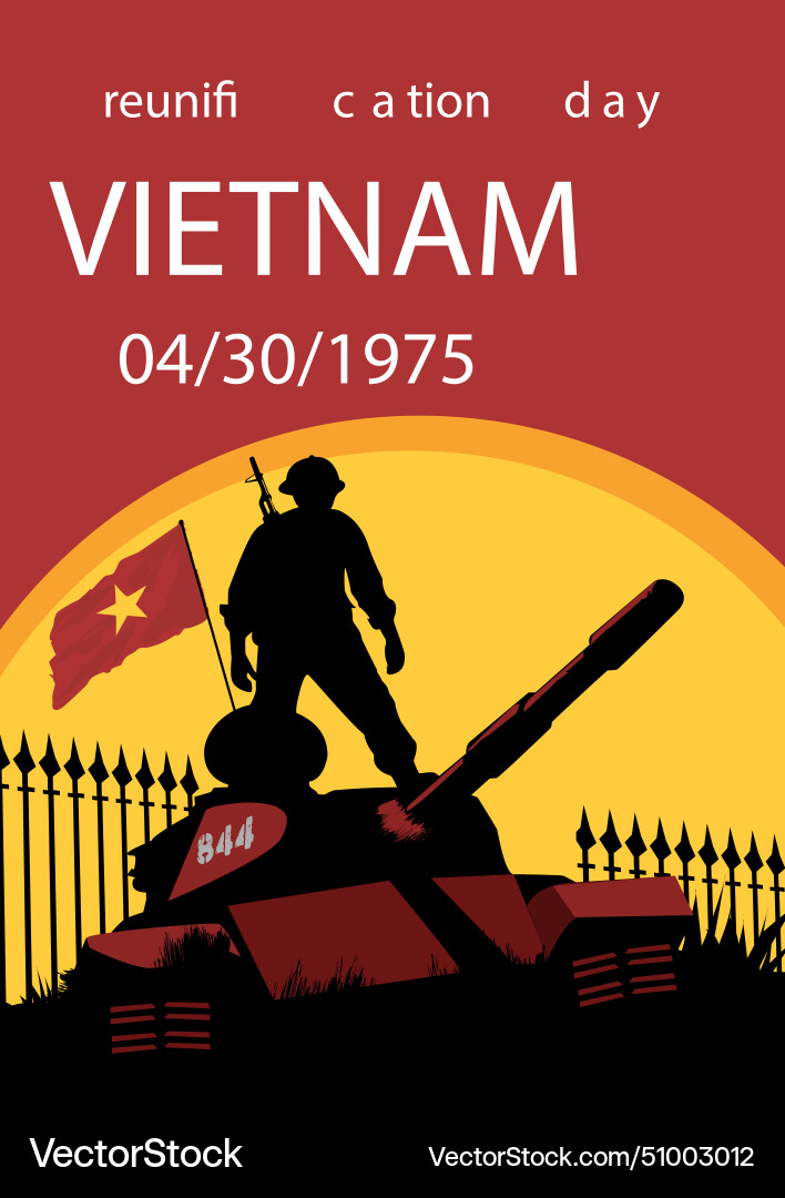 Vietnam reunification day background with flag Vector Image