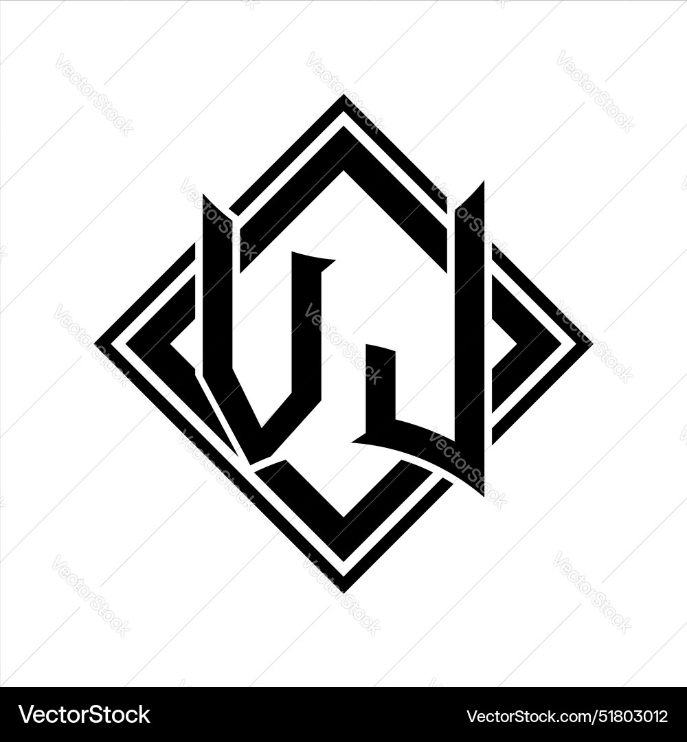 Vj letter logo with abstract shield shape Vector Image