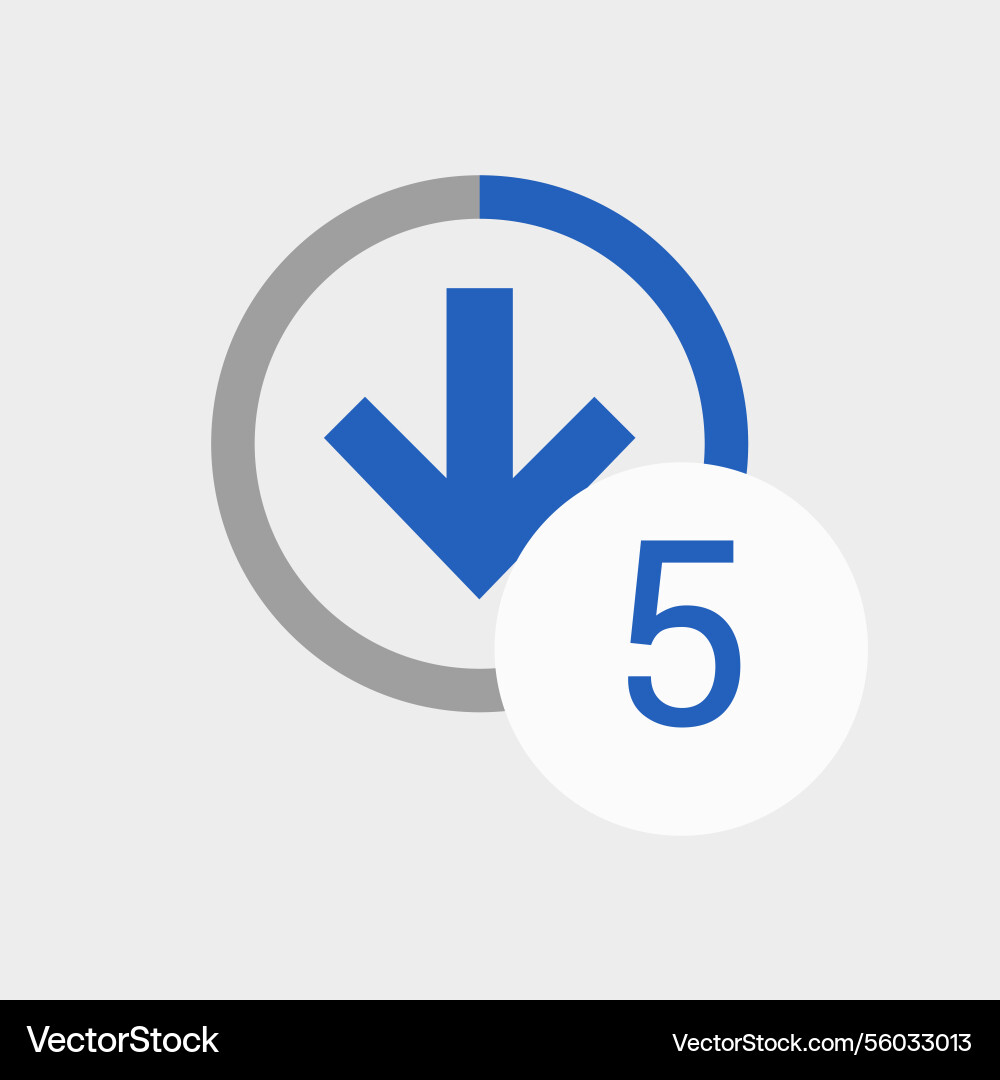 Active download queue notification sign Royalty Free Vector