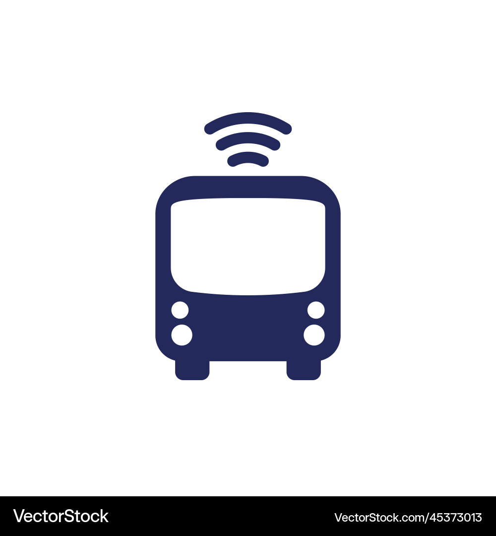 Autonomous shuttle bus icon driverless transport Vector Image