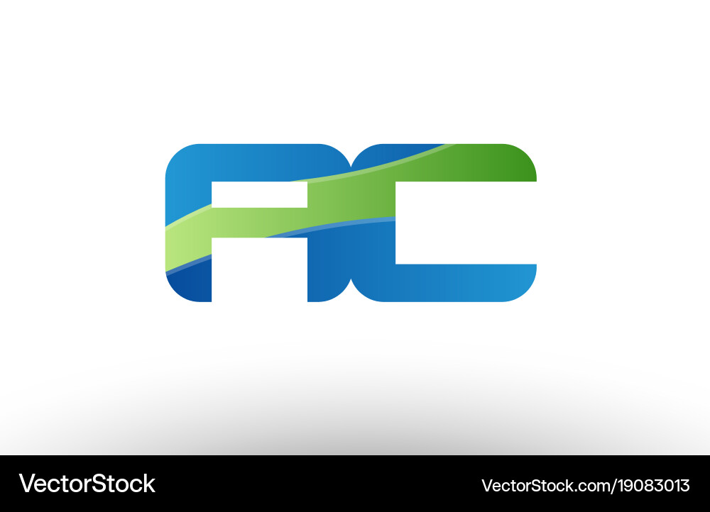 Blue green ac a c alphabet letter logo Royalty Free Vector