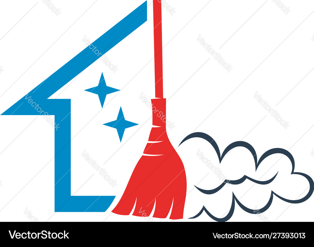 Cleaning service sweep dust business logo design Vector Image