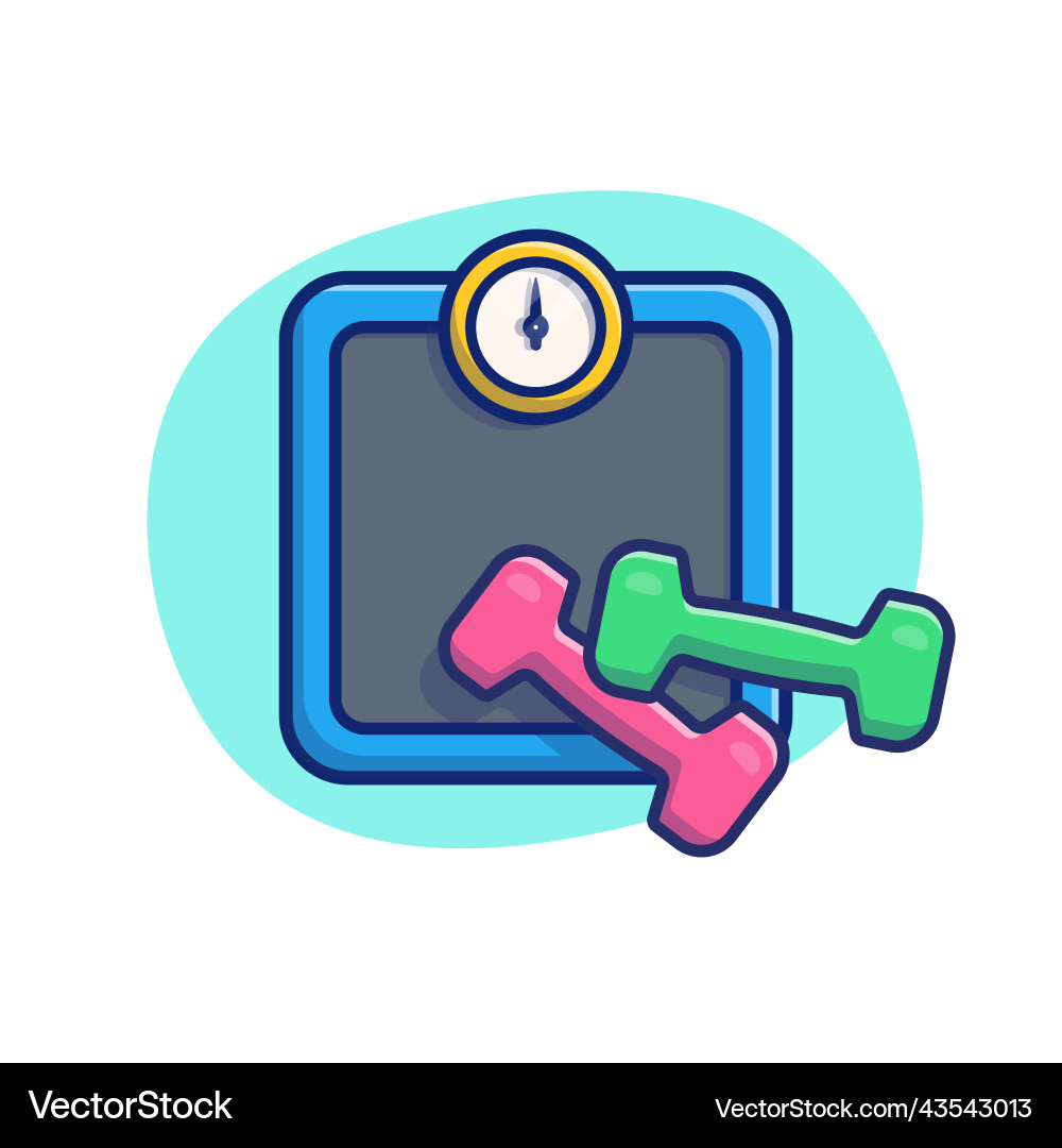 Dumbells with weight scales cartoon Royalty Free Vector