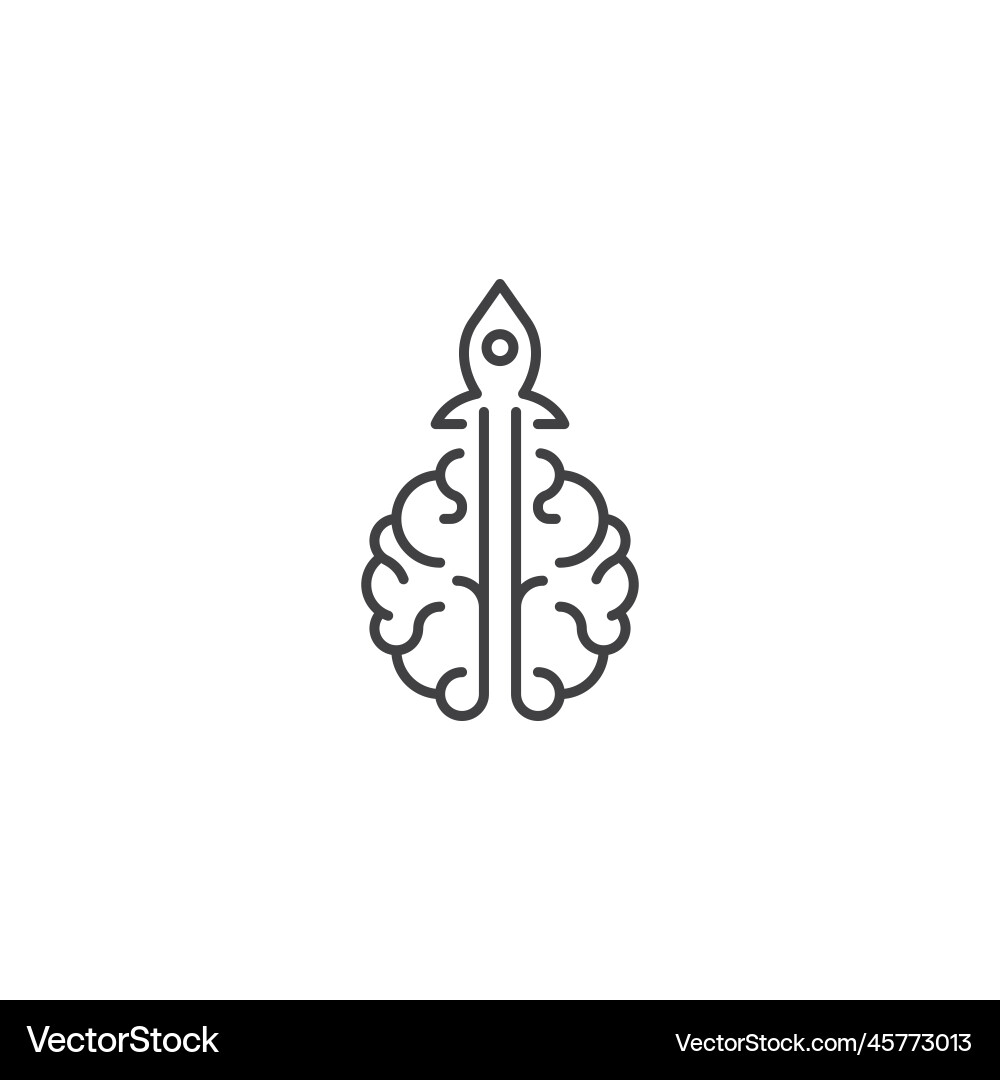 Fast thinking brain rocket smart logo icon Vector Image